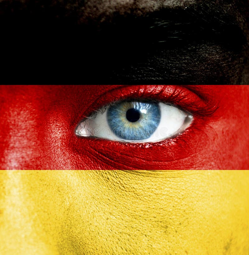 Human Face Painted with Flag of Germany Stock Photo - Image of ...