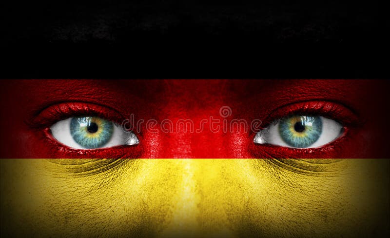 Human Face Painted with Flag of Germany Stock Image - Image of ...