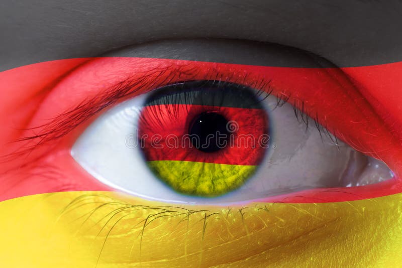Human Face Painted with Flag of Germany Stock Photo - Image of human ...