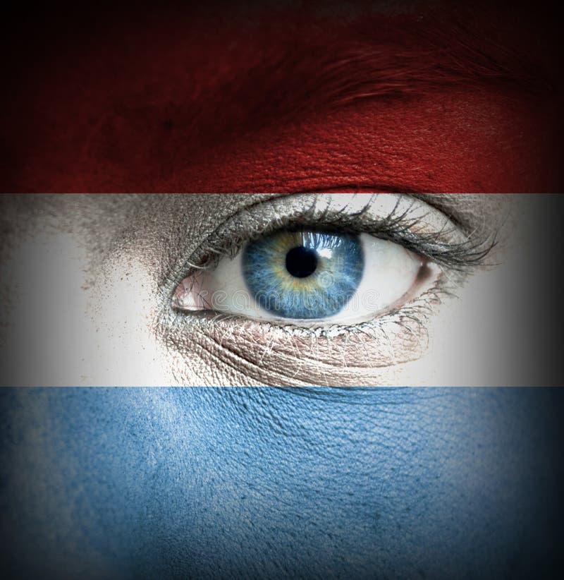 Human Face Painted with Flag of Luxembourg Stock Photo - Image of paint ...