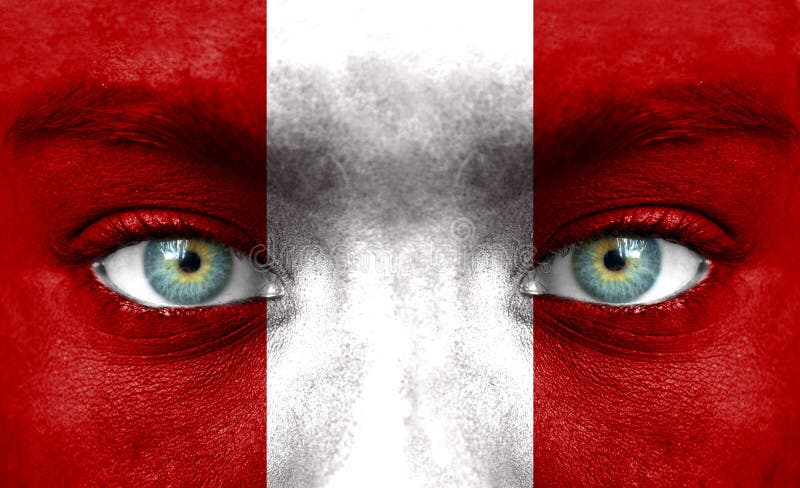 Human Face Painted with Flag of Peru Stock Photo - Image of flag ...