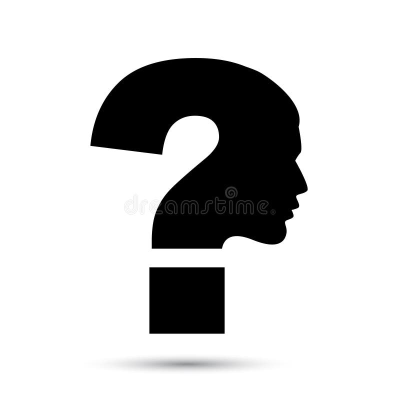 Human Face with Question Mark Vector Icon Stock Vector - Illustration ...