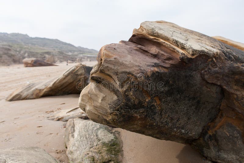 Human face shaped rock stock photo. Image of horizon - 27643698