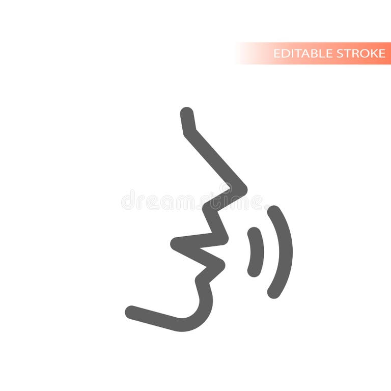 Human Face Talking or Speaking Vector Icon Stock Vector - Illustration ...