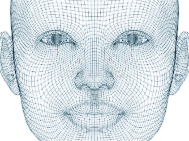 Human Face Wire Mesh stock illustration. Illustration of geometry ...