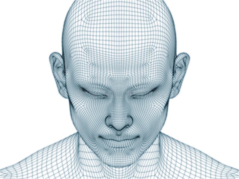 Human Face Wire Mesh stock illustration. Illustration of line - 191633406