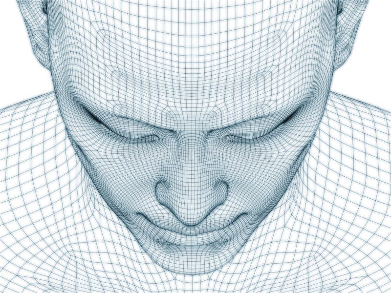 Human Face Wire Mesh stock illustration. Illustration of element ...