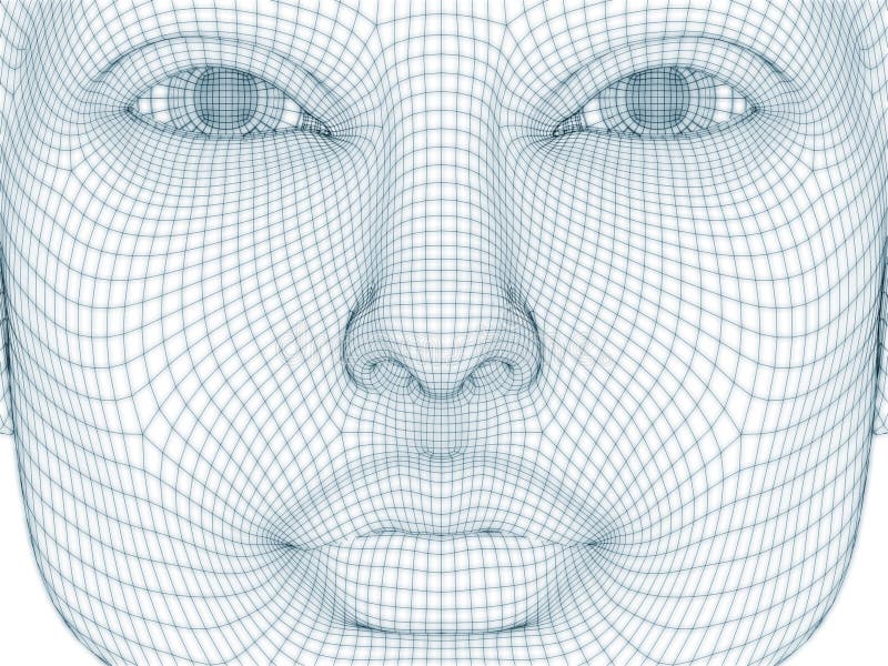 Human Face Wire Mesh stock illustration. Illustration of element ...