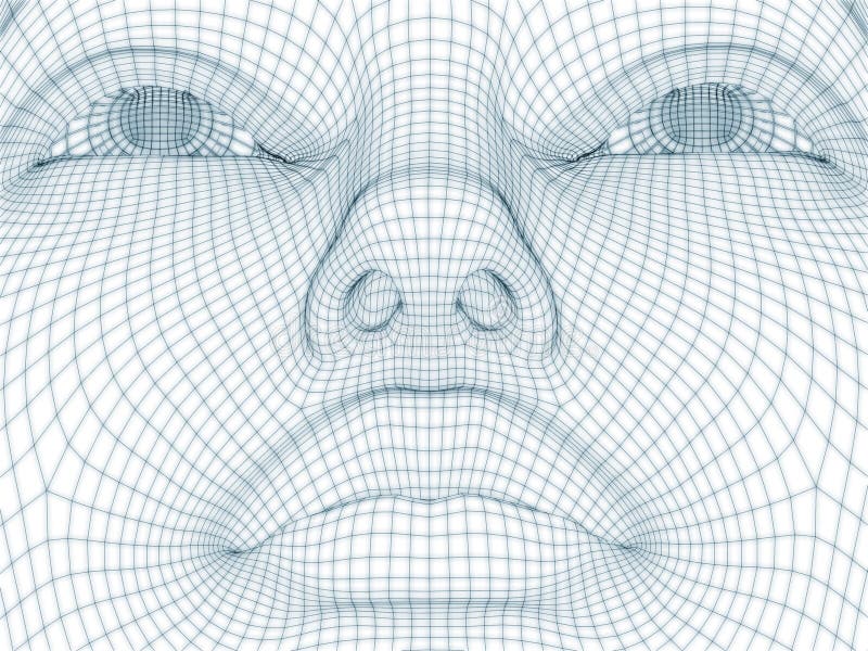 Human Face Wire Mesh stock illustration. Illustration of isolated ...