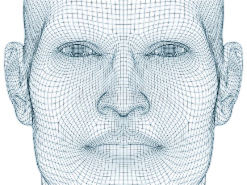 Human Face Wire Mesh stock illustration. Illustration of head - 192306807