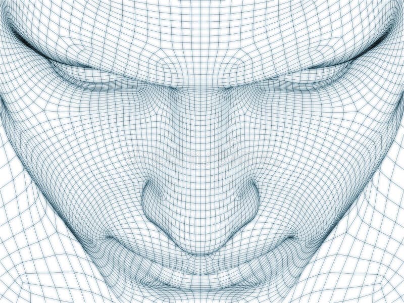 Human Face Wire Mesh stock illustration. Illustration of blue - 192306810