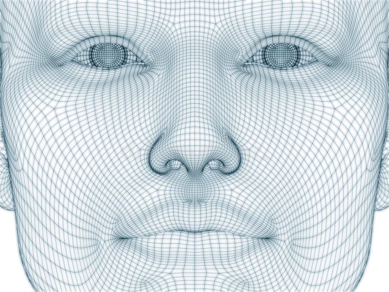 Human Face Wire Mesh stock illustration. Illustration of head - 192306823