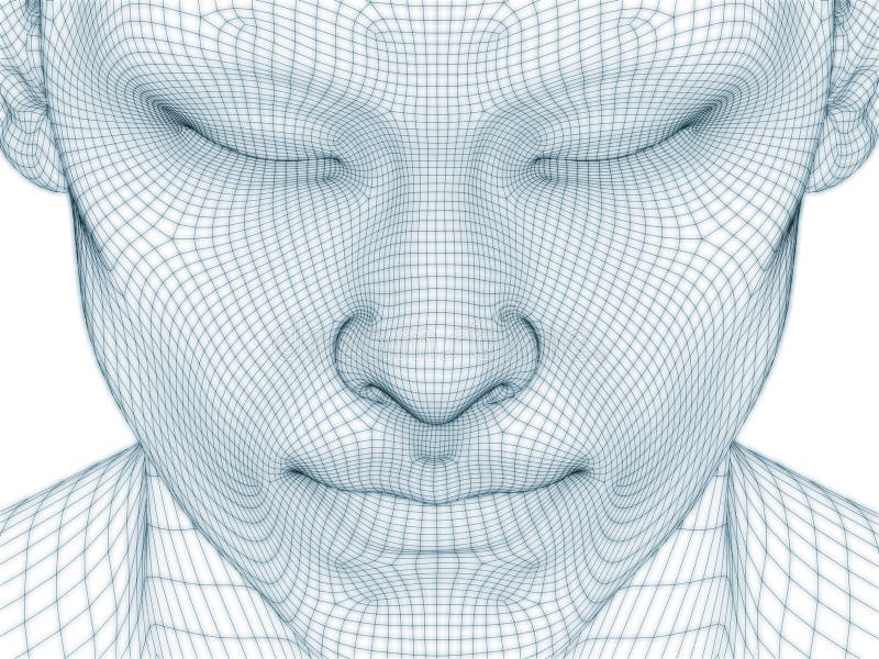 Human Face Wire Mesh stock illustration. Illustration of mesh - 192306827