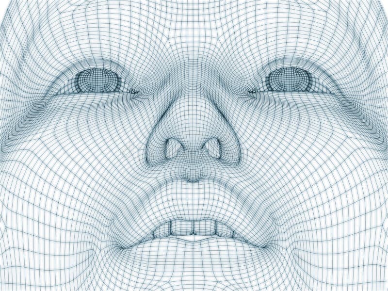Human Face Wire Mesh stock illustration. Illustration of white - 193567240