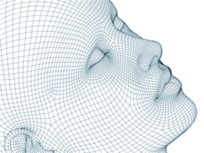 Human Face Wire Mesh stock illustration. Illustration of wire - 193567254