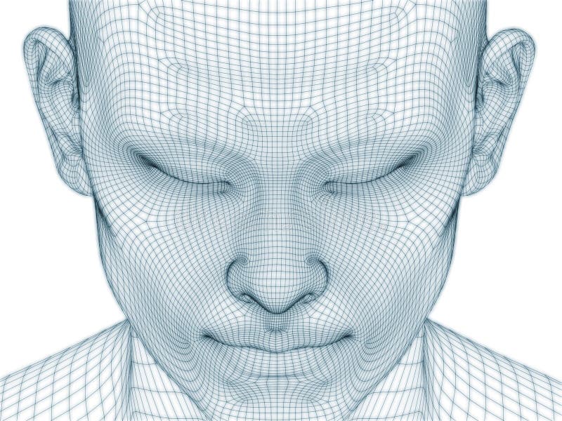 Human Face Wire Mesh stock illustration. Illustration of white - 193567278