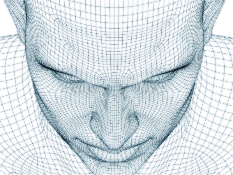 Human Face Wire Mesh stock illustration. Illustration of blue - 193567296