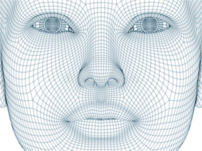 Human Face Wire Mesh stock illustration. Illustration of face - 194824367