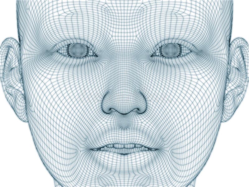 Human Face Wire Mesh stock illustration. Illustration of mesh - 194824383