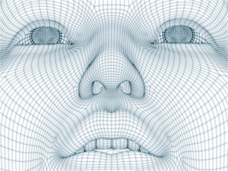 Human Face Wire Mesh stock illustration. Illustration of mesh - 194824390