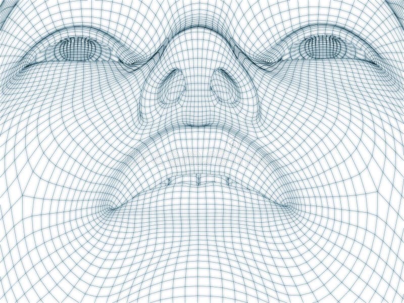 Human Face Wire Mesh stock illustration. Illustration of wire - 194824394