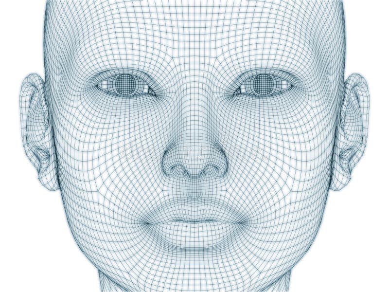 Human Face Wire Mesh stock illustration. Illustration of wire - 196086021
