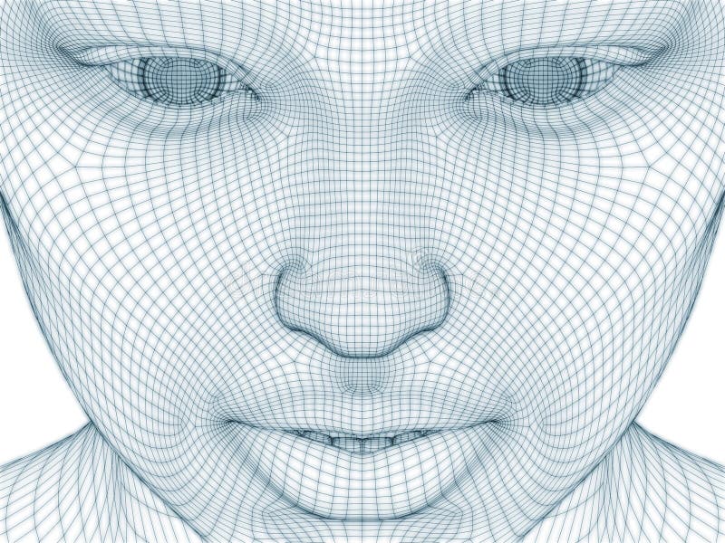 Human Face Wire Mesh stock illustration. Illustration of geometry ...