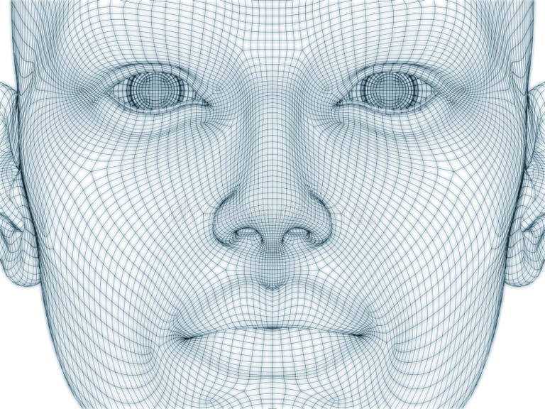 Human Face Wire Mesh stock illustration. Illustration of head - 196086066