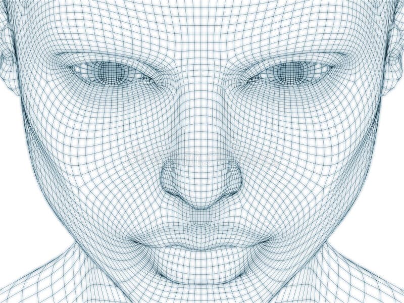 Human Face Wire Mesh stock illustration. Illustration of face - 196086085