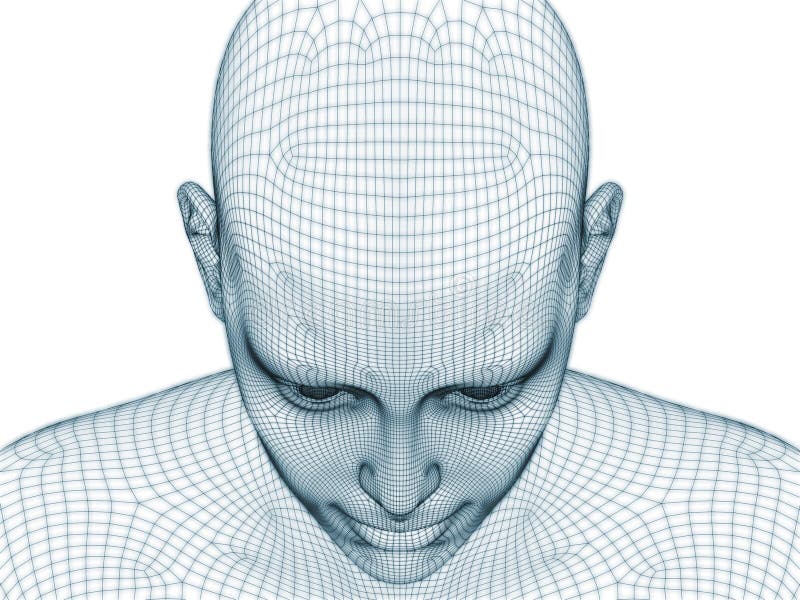 Human Face Wire Mesh stock illustration. Illustration of white - 201277013