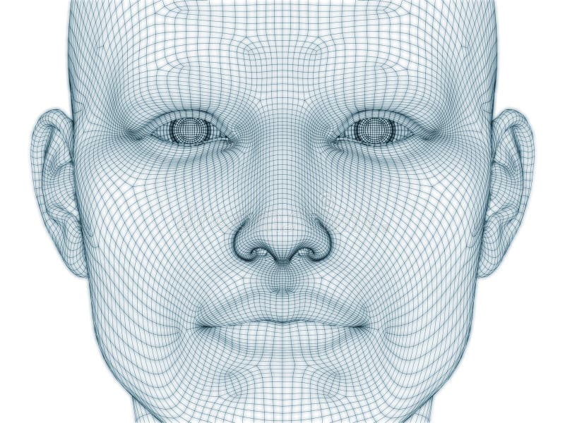 Human Face Wire Mesh stock illustration. Illustration of line - 202009907