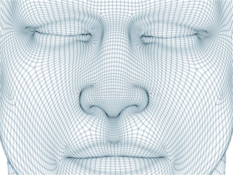 Human Face Wire Mesh stock illustration. Illustration of geometry ...