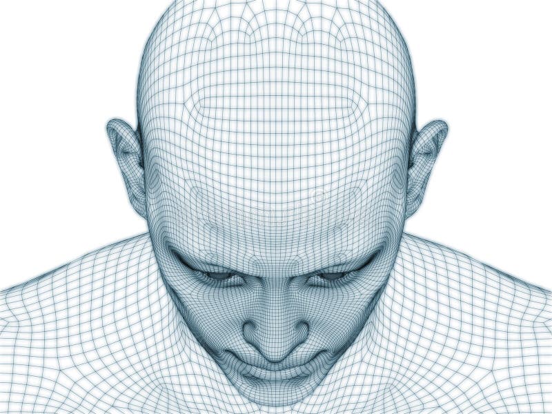 Human Face Wire Mesh stock illustration. Illustration of white - 203318274