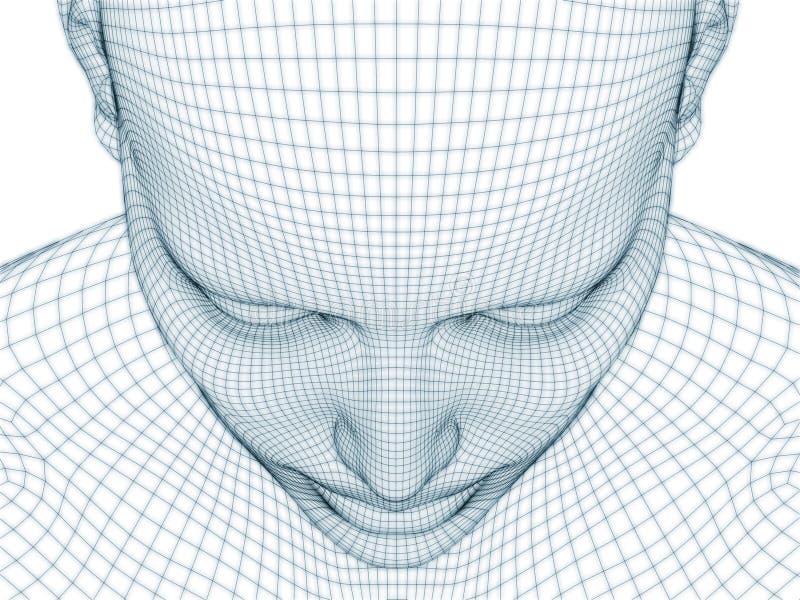 Human Face Wire Mesh stock illustration. Illustration of line - 205319470