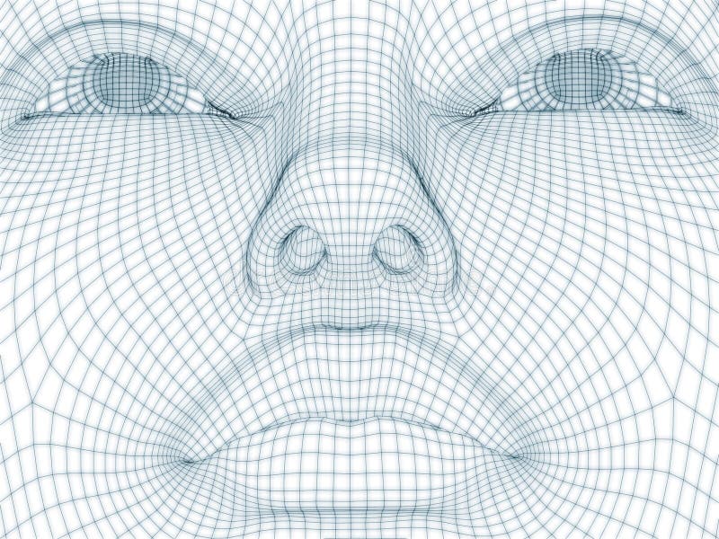 Human Face Wire Mesh stock illustration. Illustration of face - 205832256