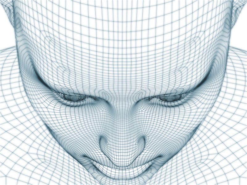 Human Face Wire Mesh stock illustration. Illustration of geometry ...