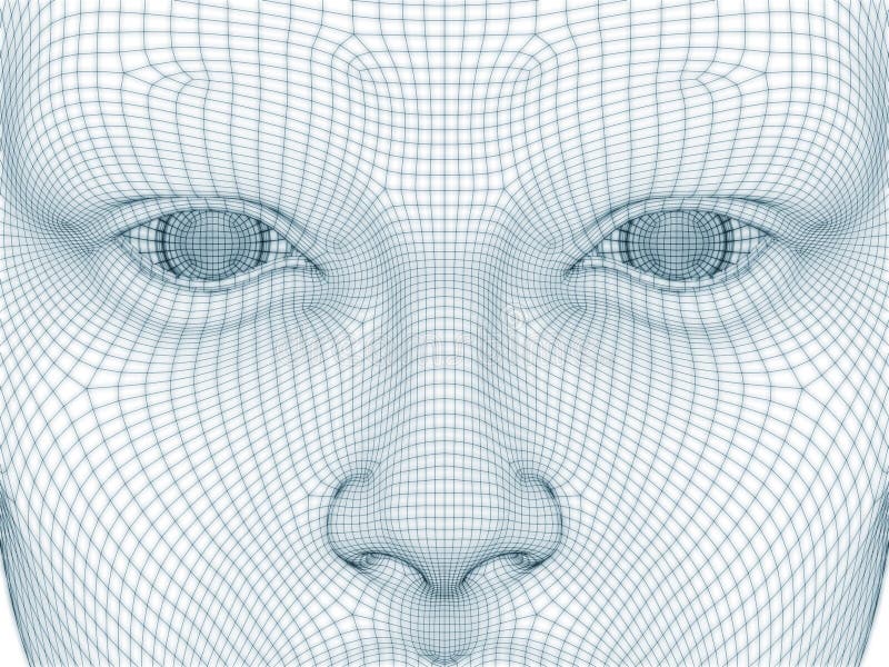 Human Face Wire Mesh stock illustration. Illustration of face - 207671154