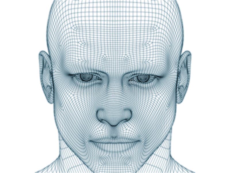 Human Face Wire Mesh stock illustration. Illustration of mind - 207671173