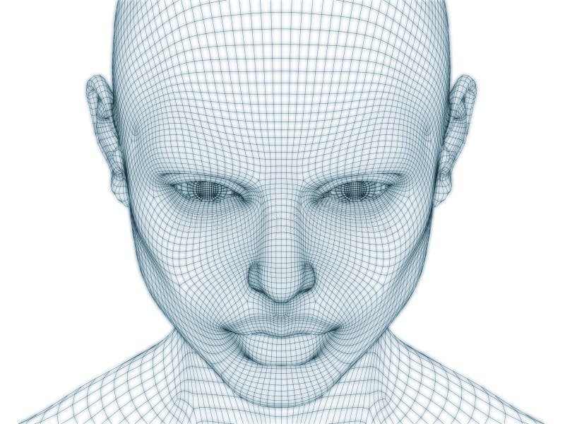 Human Face Wire Mesh stock illustration. Illustration of head - 207671191