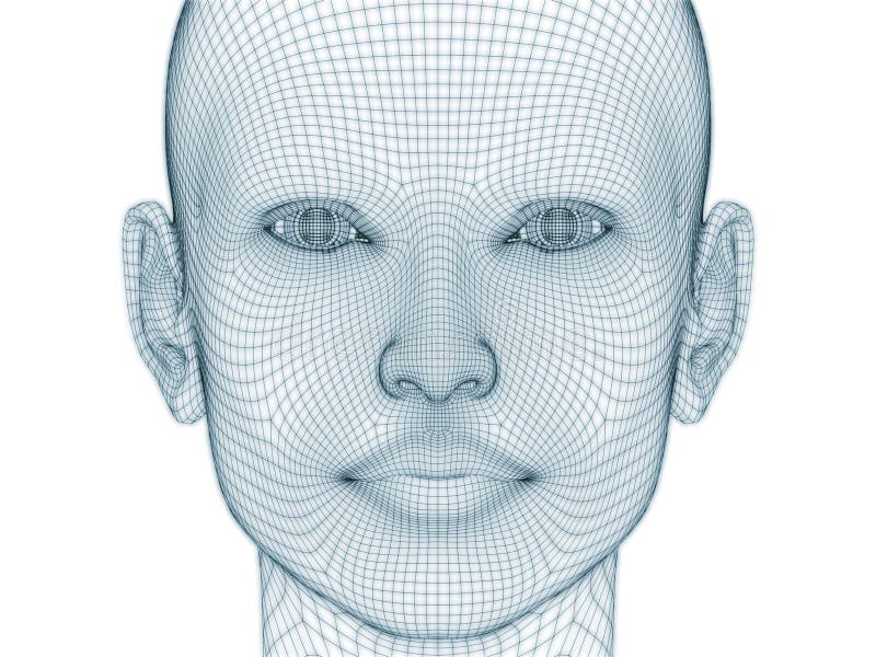 Human Face Wire Mesh stock illustration. Illustration of portrait ...