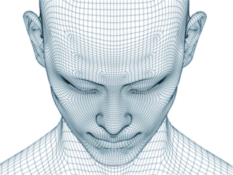Human Face Wire Mesh stock illustration. Illustration of wire - 207671271
