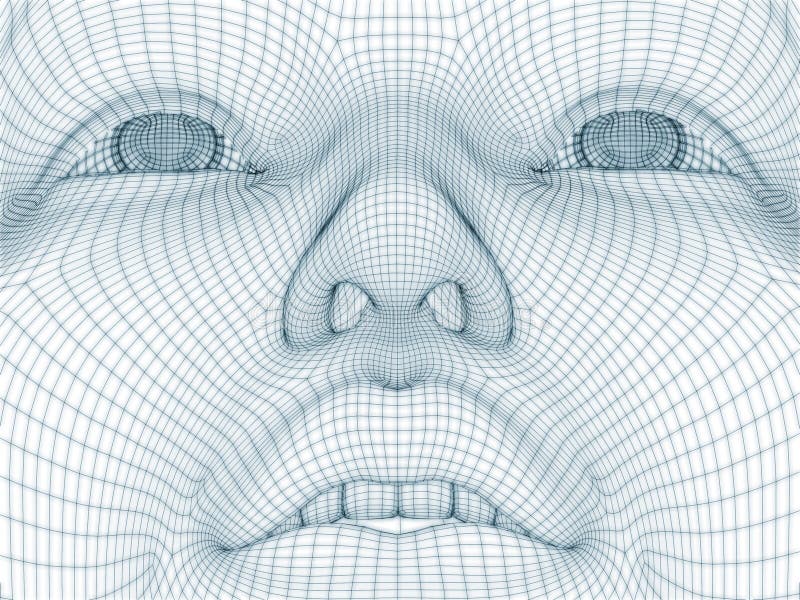 Human Face Wire Mesh stock illustration. Illustration of isolated ...