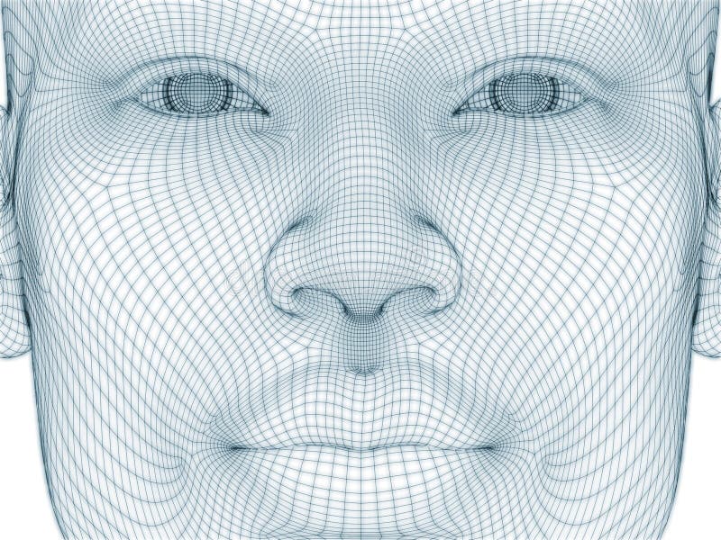 Human Face Wire Mesh stock illustration. Illustration of mind - 209712634