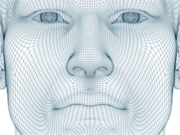 Human Face Wire Mesh stock illustration. Illustration of wire - 209712644