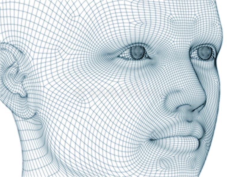 Human Face Wire Mesh stock illustration. Illustration of face - 214493661