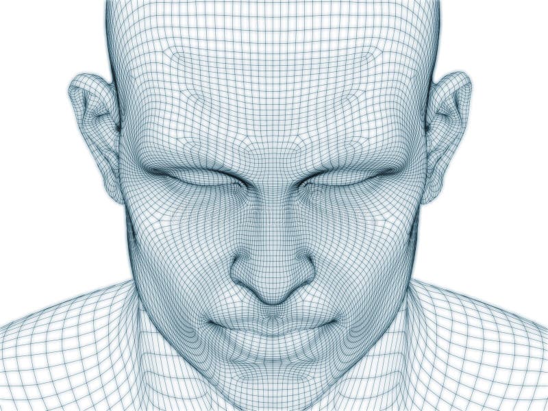 Human Face Wire Mesh stock illustration. Illustration of mesh - 215709499