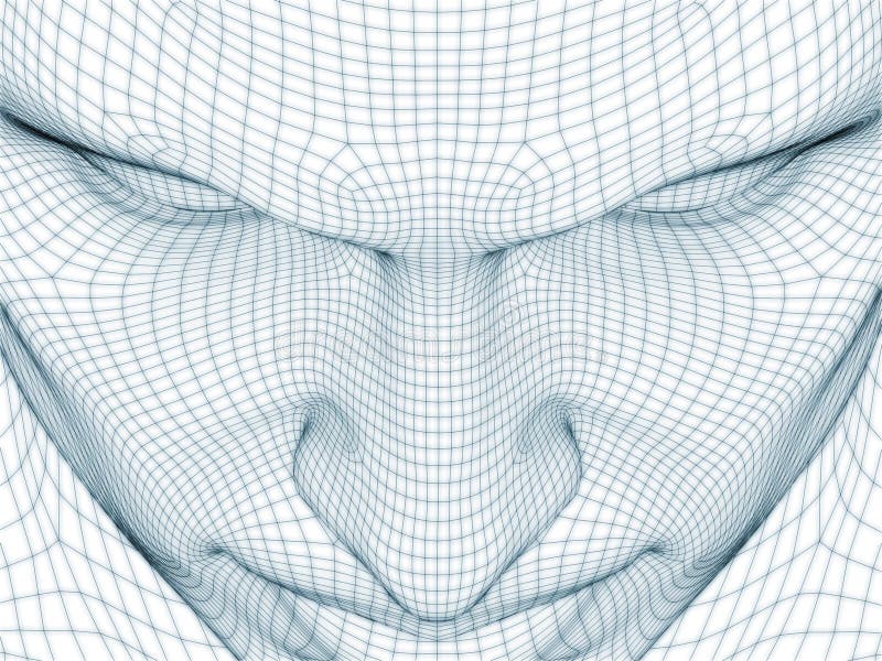 Human Face Wire Mesh stock illustration. Illustration of element ...