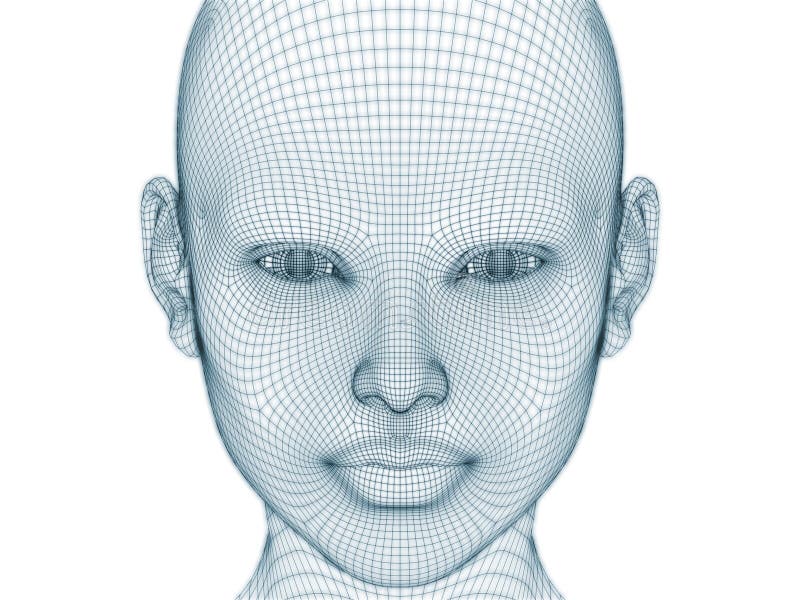 Human Face Wire Mesh stock illustration. Illustration of design - 215089603