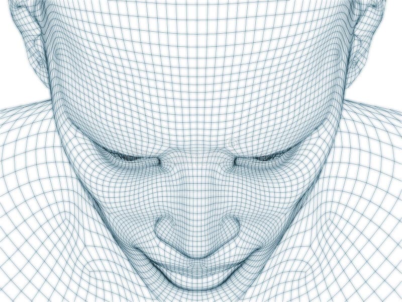 Human Face Wire Mesh stock illustration. Illustration of geometry ...
