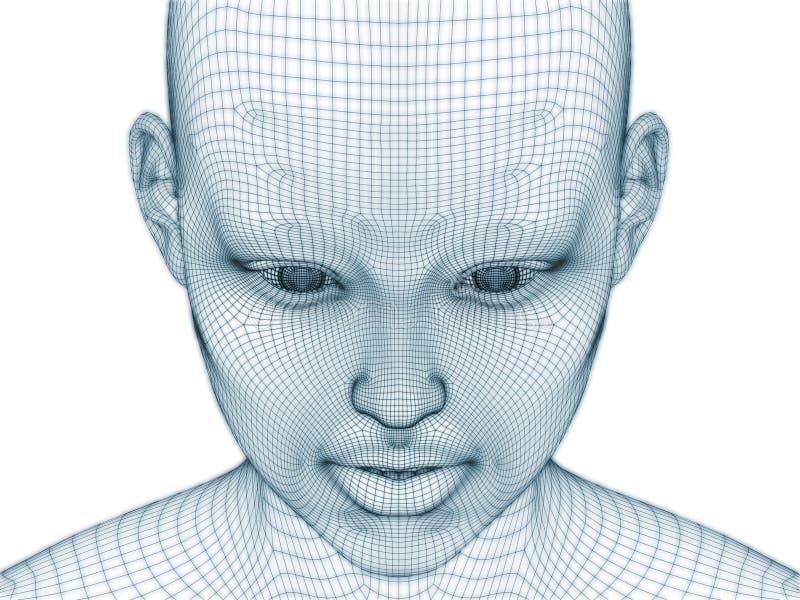 Human Face Wire Mesh stock illustration. Illustration of mesh - 215709433